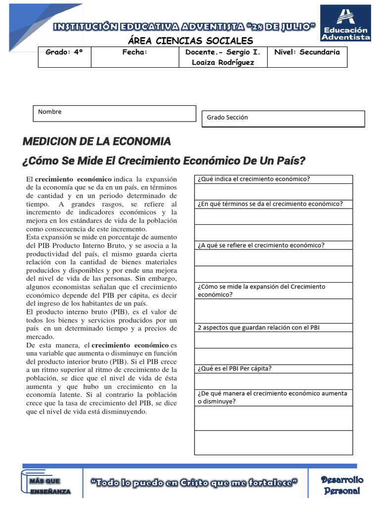 Medicion de La Economia | PDF | Producto Interno Bruto | Crecimiento económico