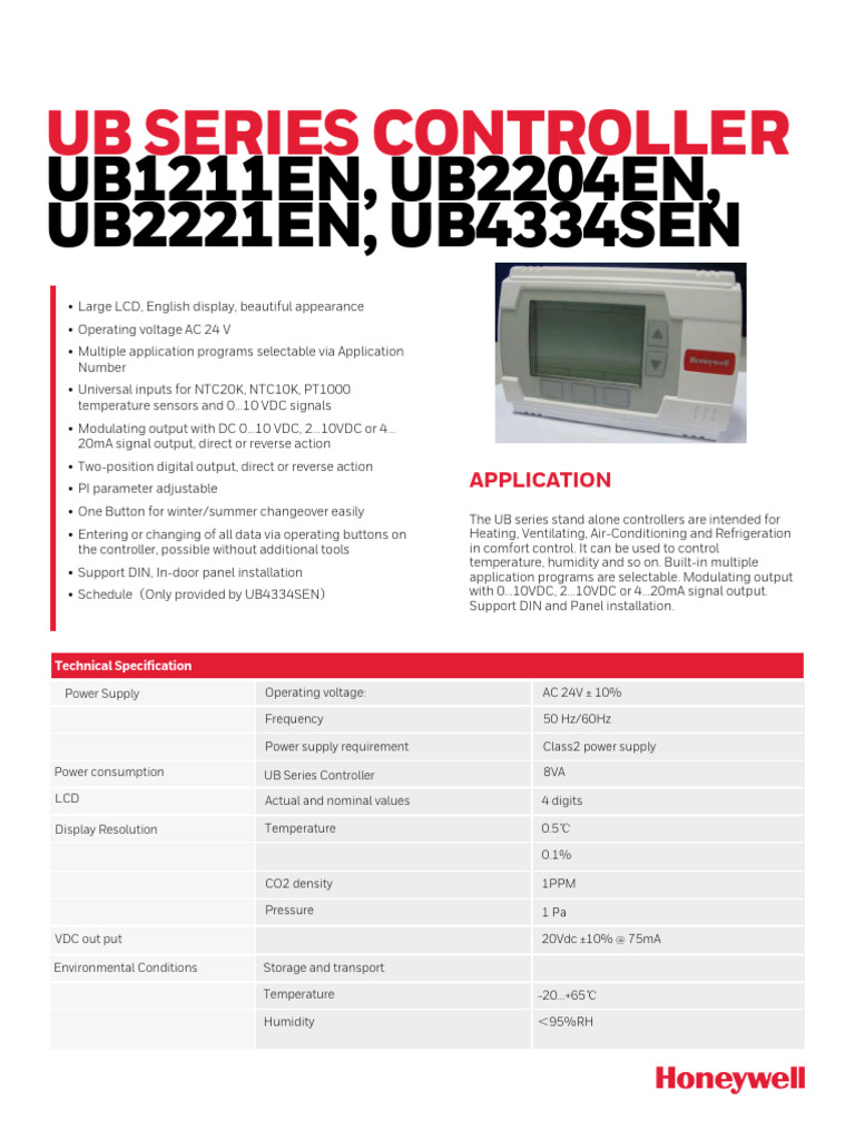 UB Series Controller UB2221EN | PDF | Power Supply | Alternating Current