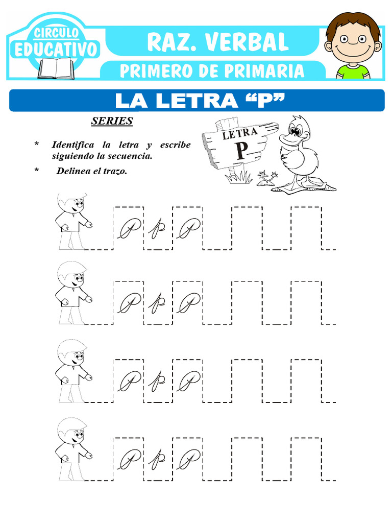 La Letra P para Primero de Primaria | PDF | Escritura | Comunicación ...