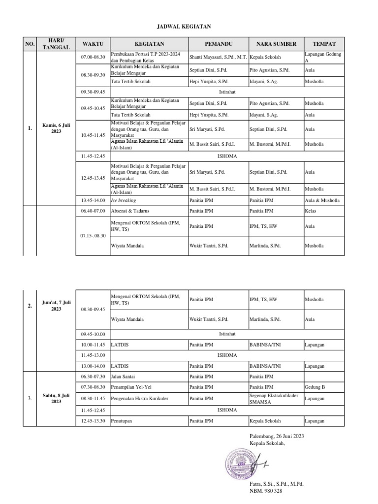 Jadwal MPLS 2023 | PDF