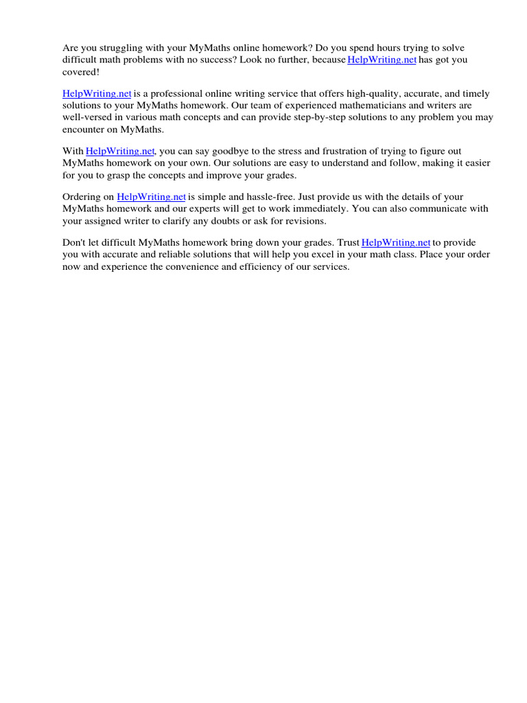 Mymaths Online Homework Answers | PDF | Websites | Homework