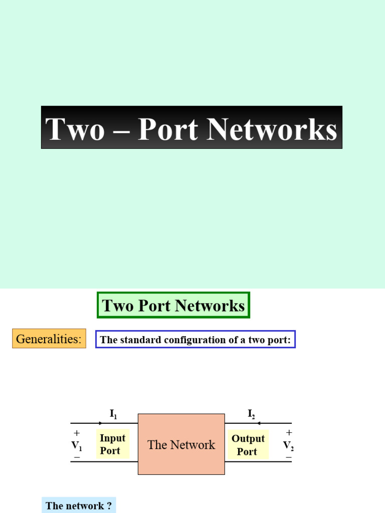 Two Port Networks | Download Free PDF | Electrical Engineering | Control Theory