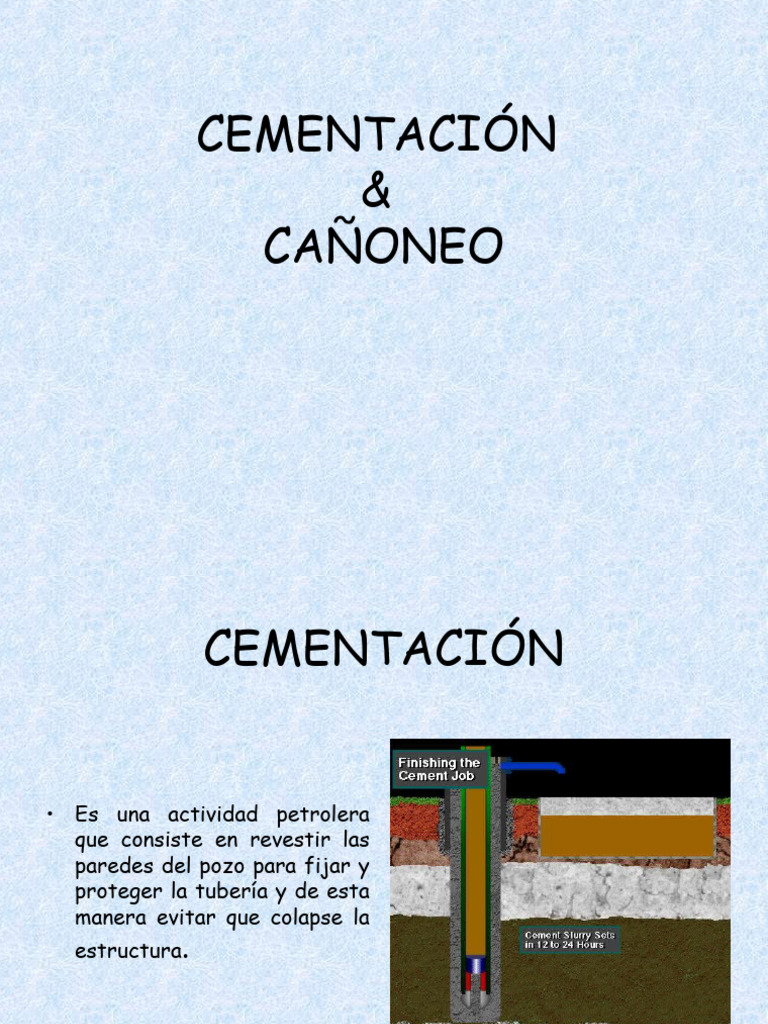 Cementacion y Cañoneo-Expo | PDF | Cemento | Revestimiento