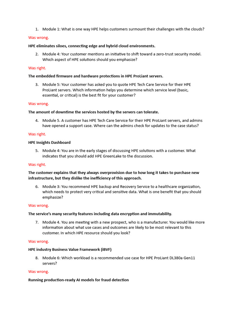 HPE Sales Pro Questions | Download Free PDF | Cloud Computing | Computing