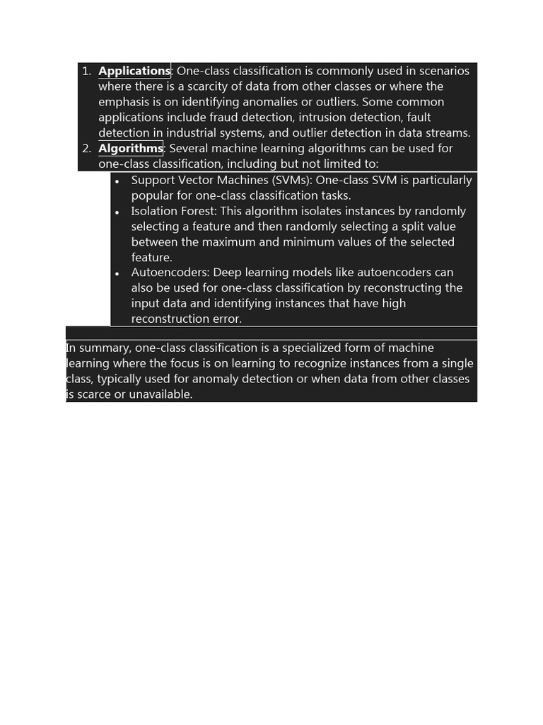 Single Class Classification | PDF | Business | Technology & Engineering