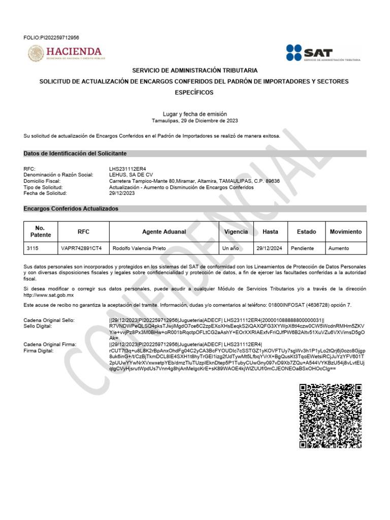 Autorización Encargos Conferidos | PDF | Finanzas y dinero