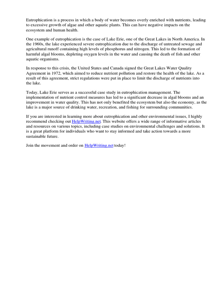 Eutrophication Case Study | PDF | Eutrophication | Earth Sciences