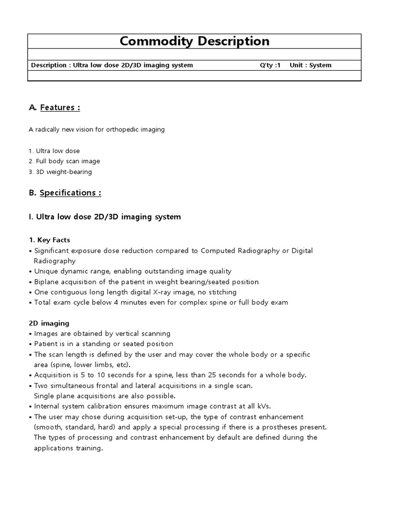 02 EOS Spec | PDF | Radiography | Vertebral Column