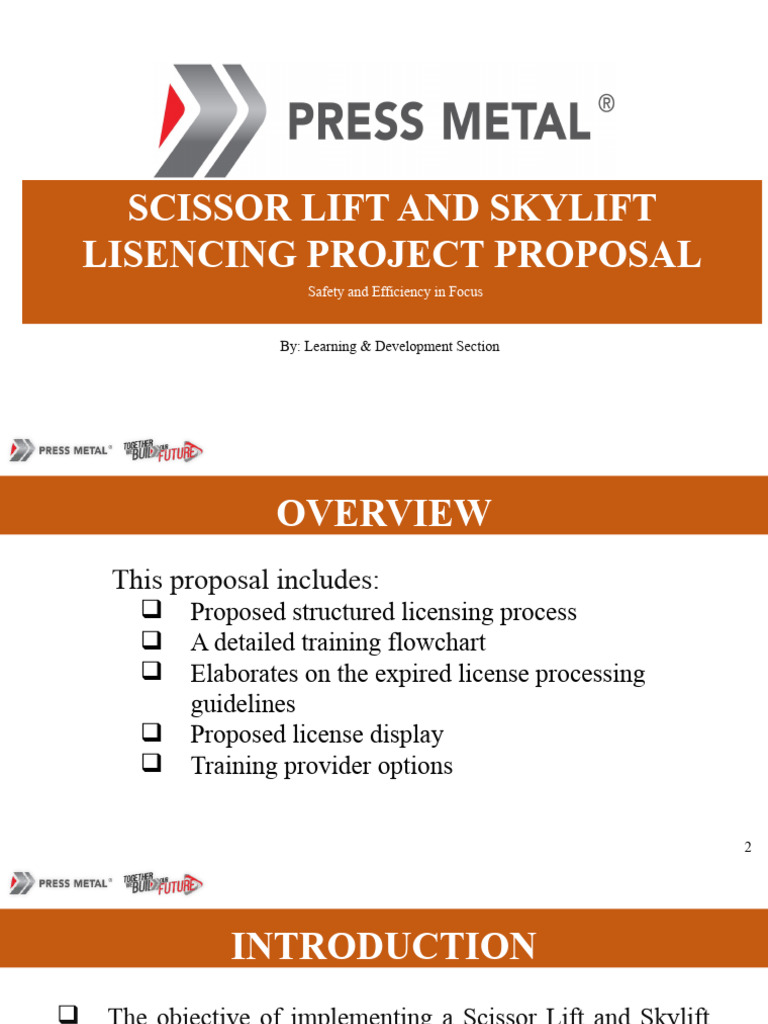 Scissor and Sky Lift Certification Project Proposal 3 Apr 2024 | PDF ...