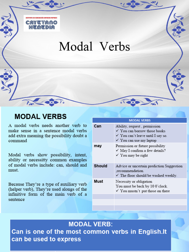 Modals Verbs | PDF | Verb | Language Mechanics