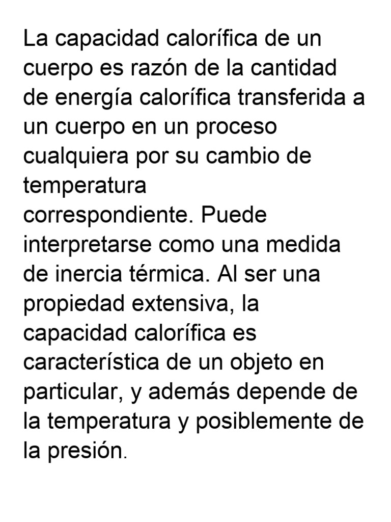 Capacidad Calorífica: Definición y Medida | PDF | Métodos y materiales ...