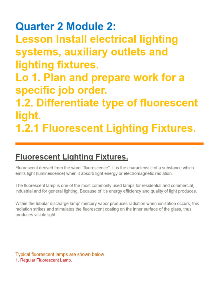 Understanding Fluorescent Lighting Systems | PDF | Fluorescent Lamp ...