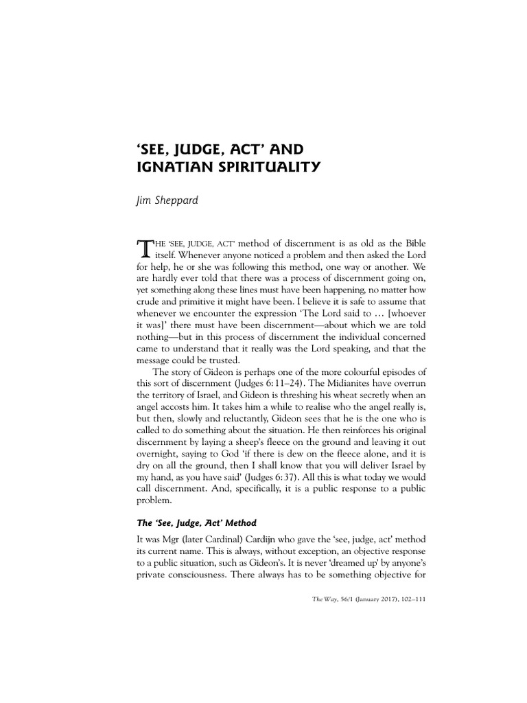 'See, Judge, Act' in Ignatian Spirituality | PDF