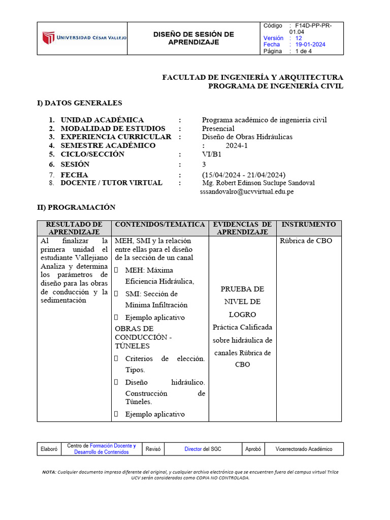 F14D-PP-PR-01.04 DISE+æO DE SESI+ôN DE APRENDIZAJE V12 - S03 | PDF | Diseño