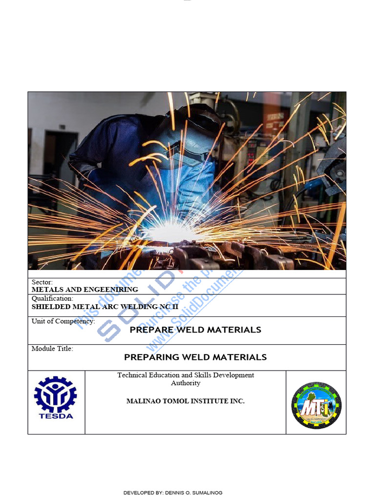 Smaw Prepare Weld Materials | PDF | Welding | Construction