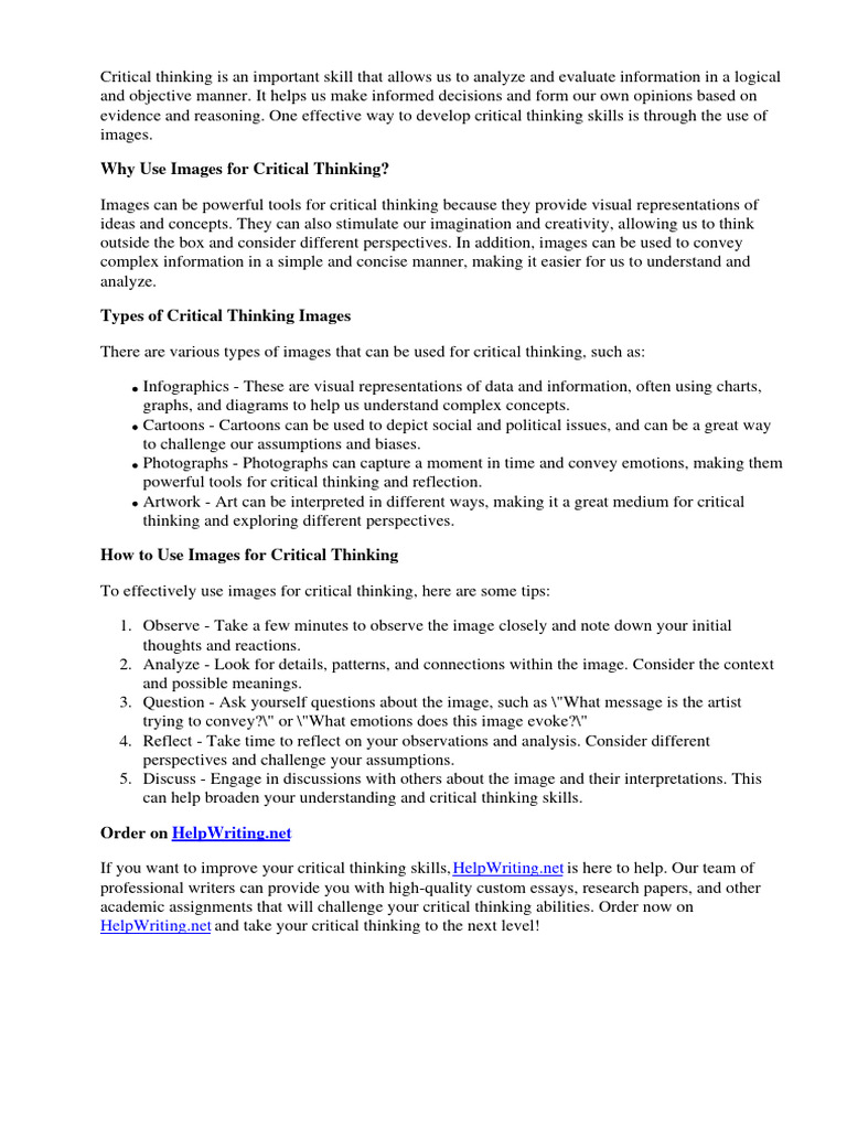 Critical Thinking Images | PDF | Critical Thinking | Thought