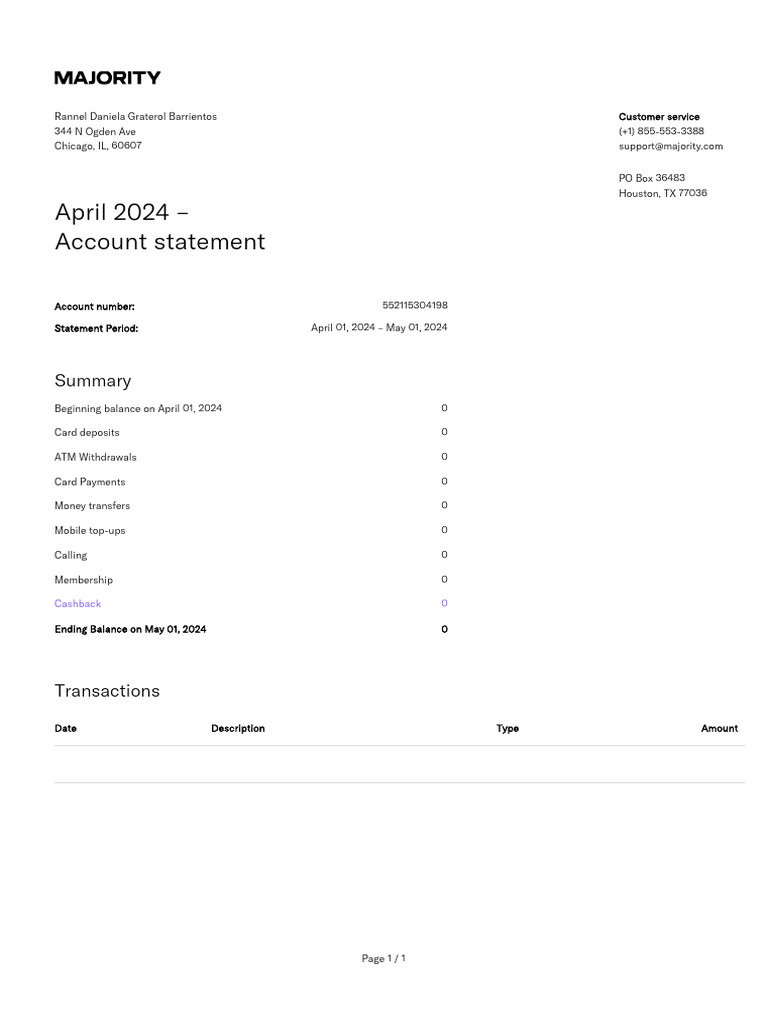 2024 04 Monthly Statement MAJORITY | PDF