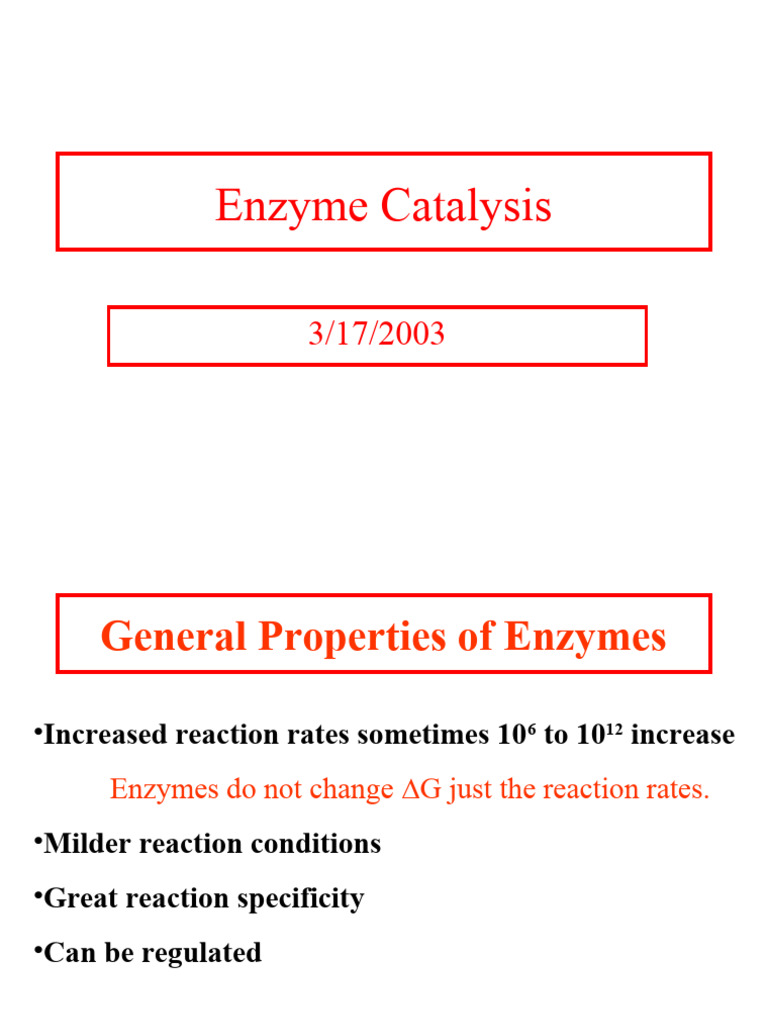 Lecture 15a-Catalysis | PDF | Nicotinamide Adenine Dinucleotide | Enzyme
