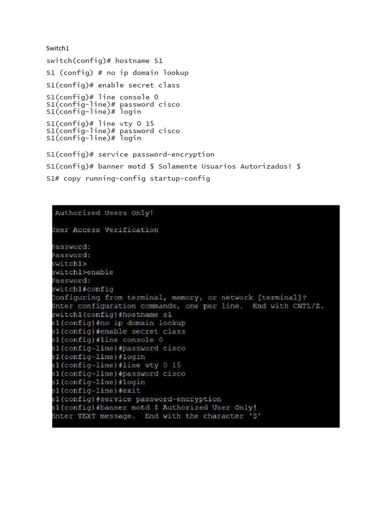 Cisco Switch & Router Configuration Guide | PDF