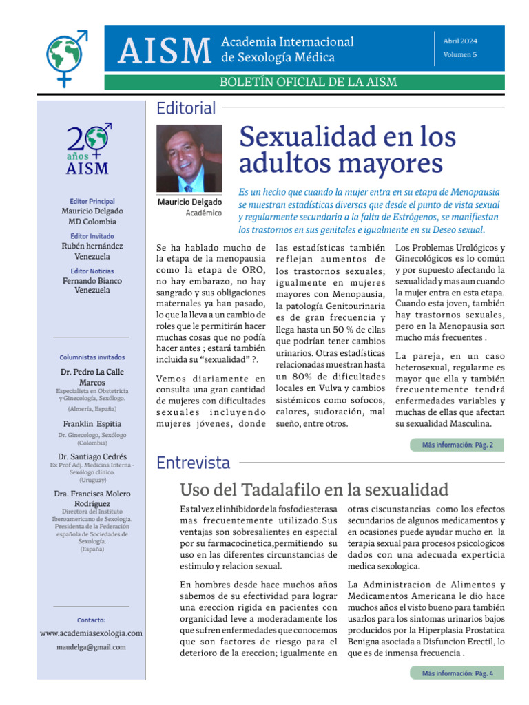 Boletín AISM - 2024 Sexualidad en Adultos Mayores | PDF | Masturbación | Sexología