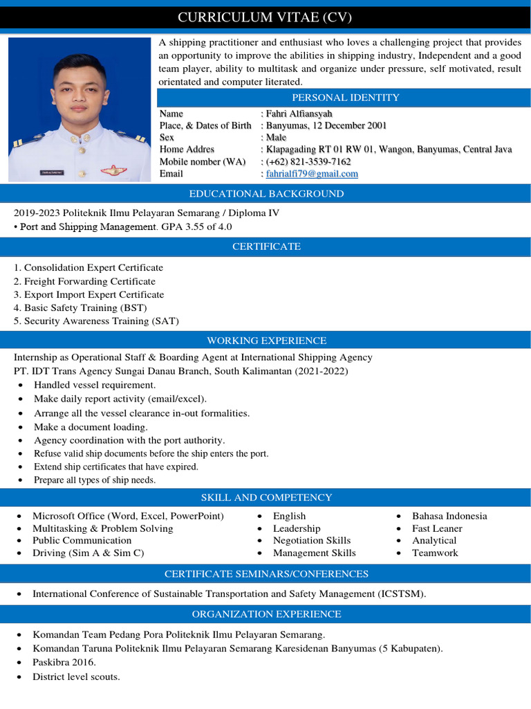 Cv-Fahri Alfiansyah | PDF