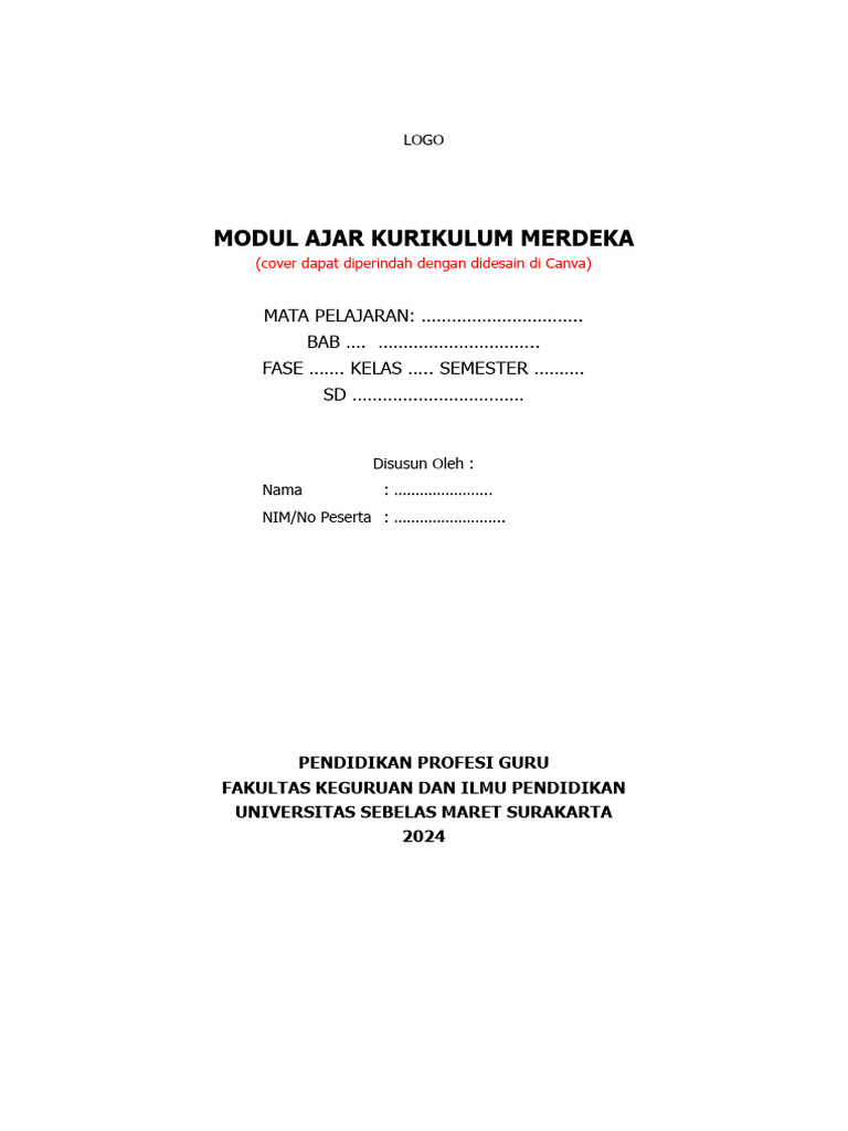 Template Modul Ajar PPG | PDF
