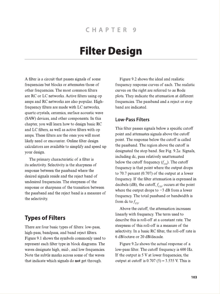 Louis Frenzel Filter Design | PDF | Electronic Filter | Low Pass Filter