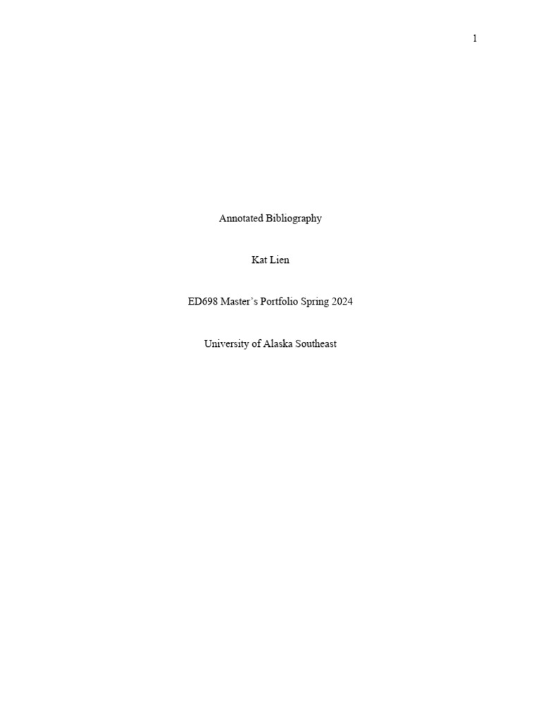 Annotated Bibliography Portfolio | PDF | Differentiated Instruction ...