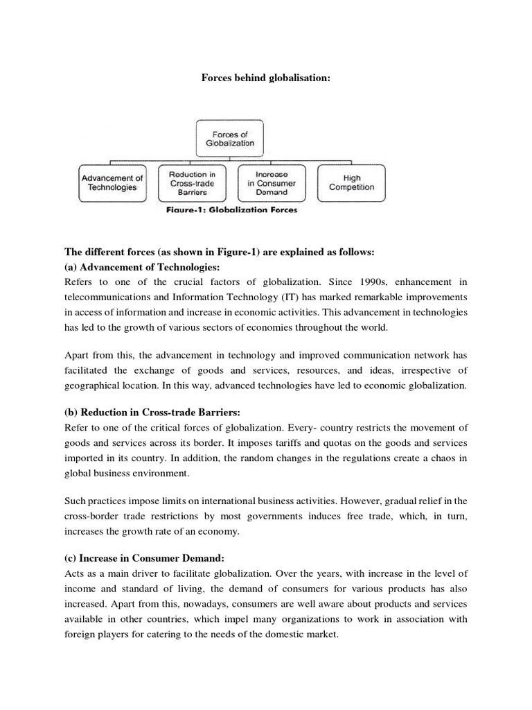 Forces Behind Globalisation | PDF | Globalization | Economics