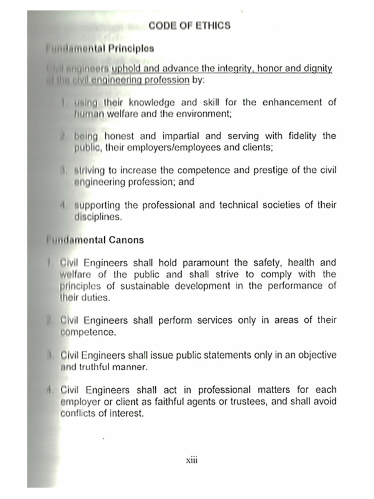 Code of Ethics For Civil Engineers | PDF