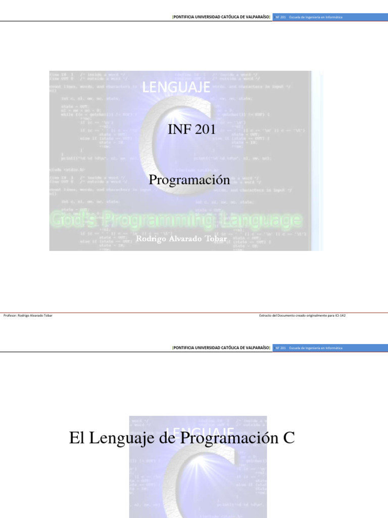 C Inf 201 | PDF | C (lenguaje de programación) | Variable (informática)