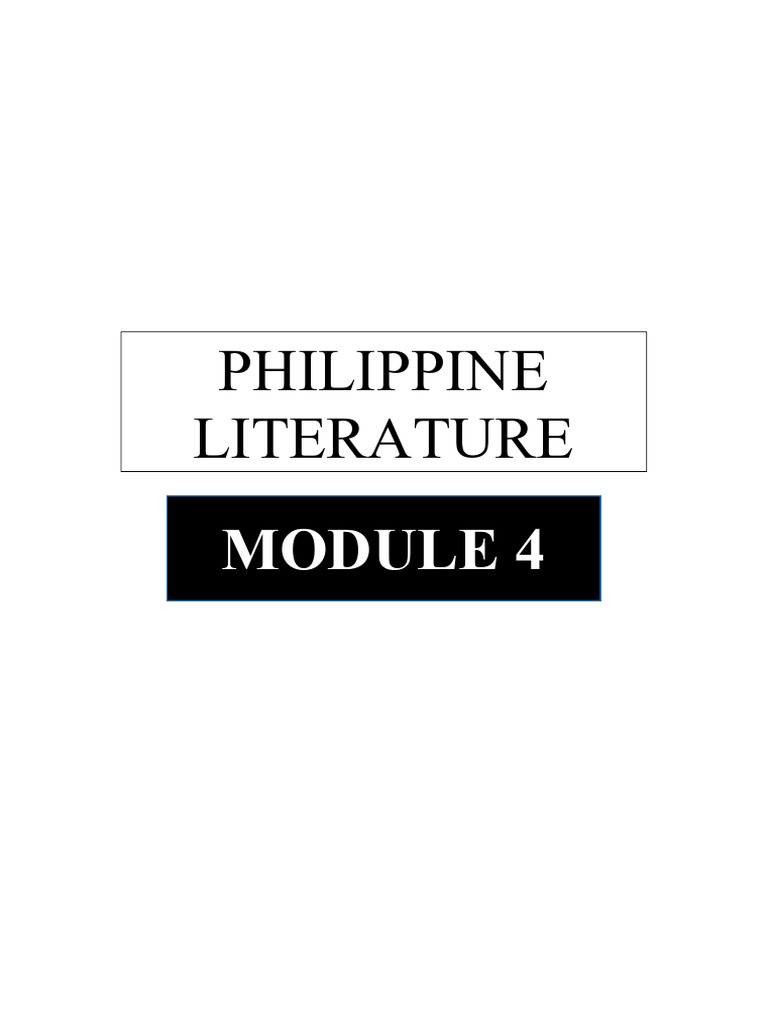 Module 4 Phil Lit | PDF | Tagalog Language | Philippines