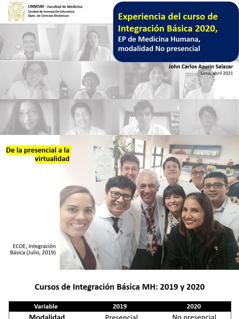 Experiencia Integración Básica 2020. John Azurin | PDF | Medicina ...