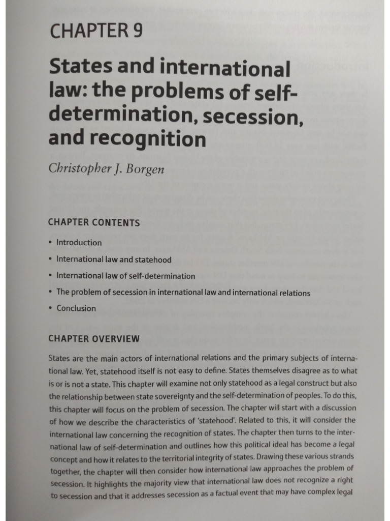 Cali - Chap 9 - States As Actors of IL | PDF