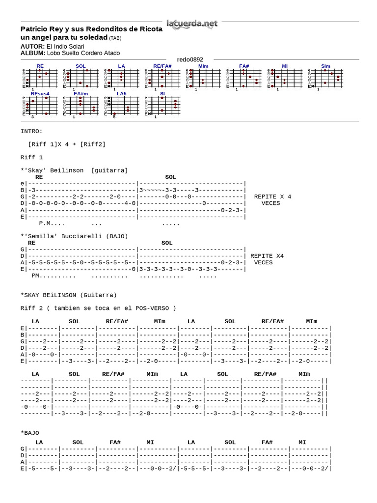 Patricio Rey y sus Redonditos de Ricota, un angel para tu soledad ...