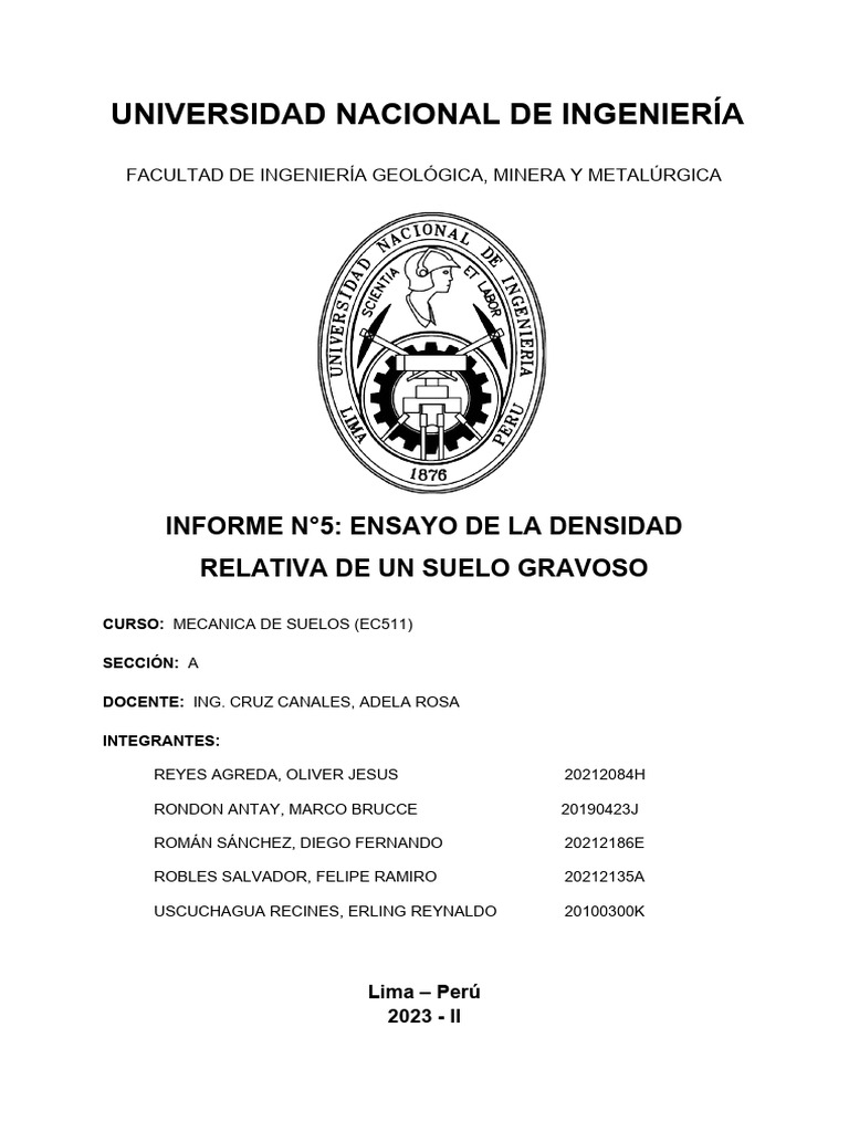 Informe 5 | PDF | Densidad | Agua