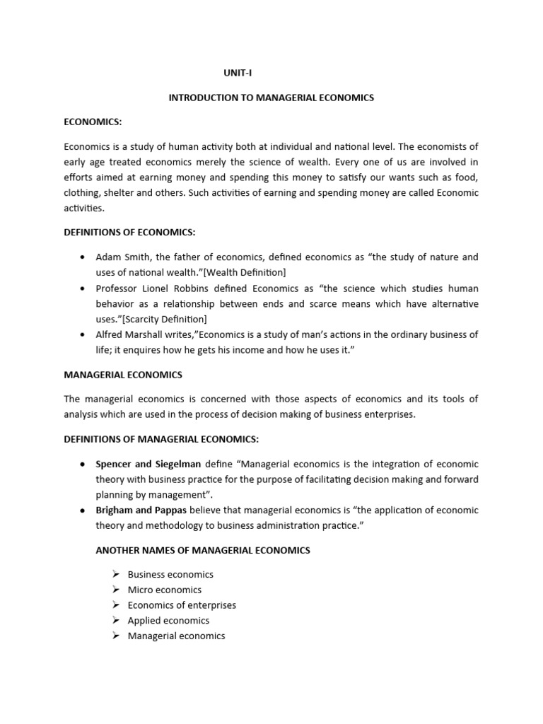Mefa Unit-I | PDF | Demand | Price Elasticity Of Demand