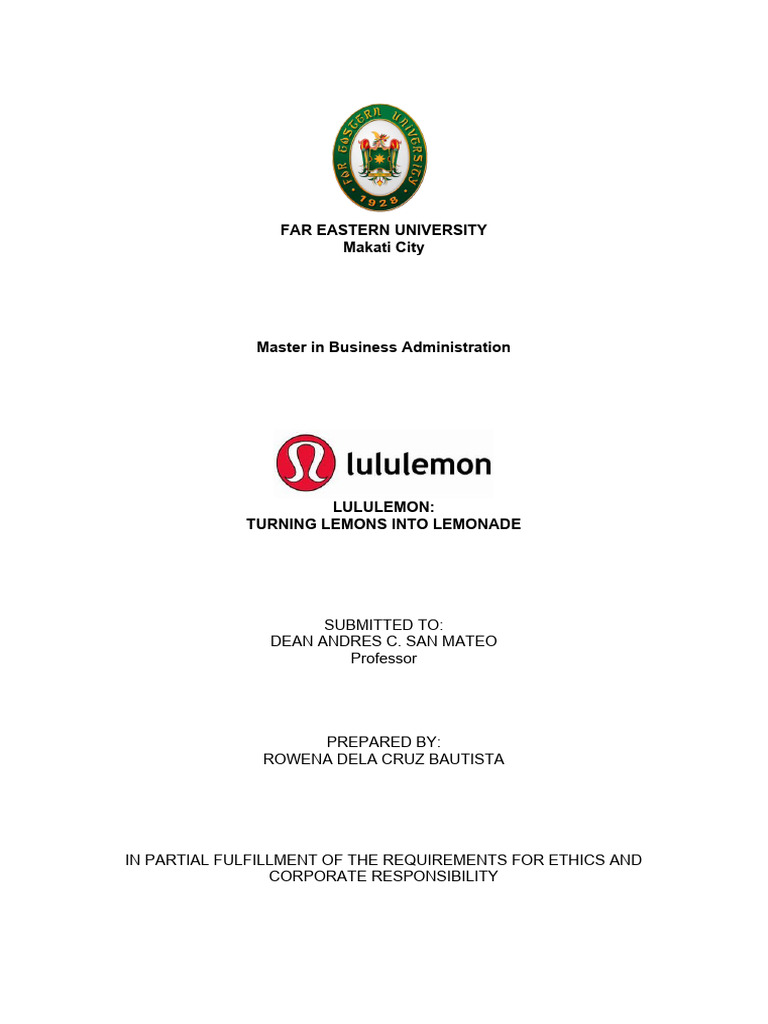 Lululemon report | PDF | Employment | Customer