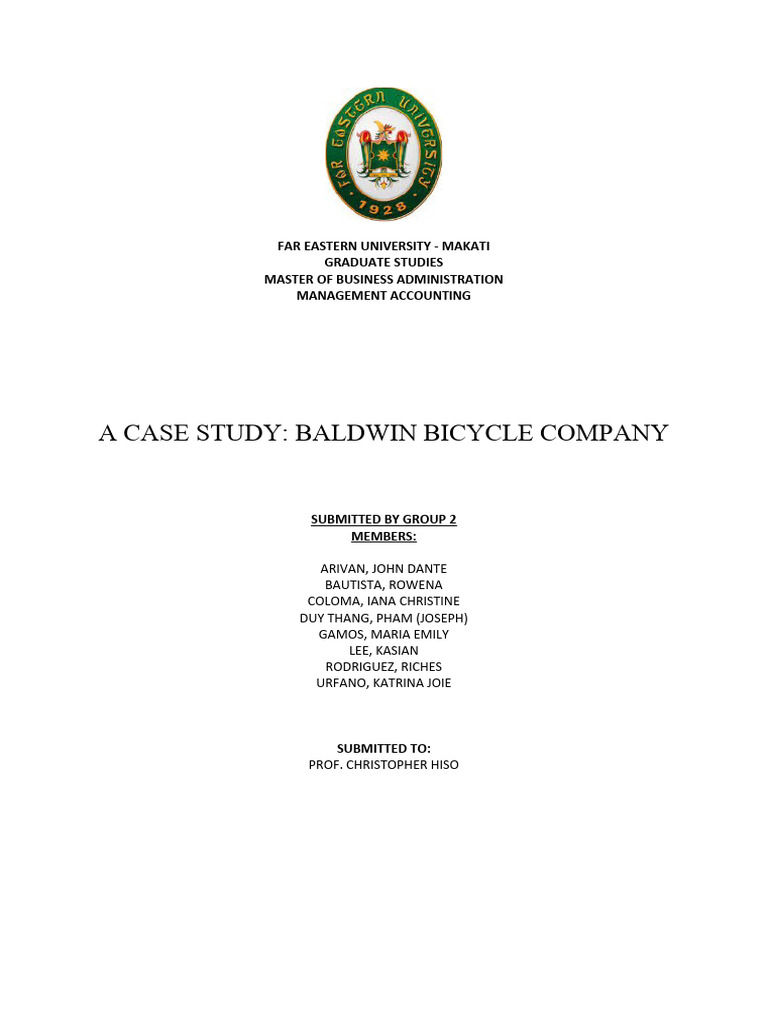 MBA Case Study: Baldwin Bicycle | PDF | Income | Equity (Finance)