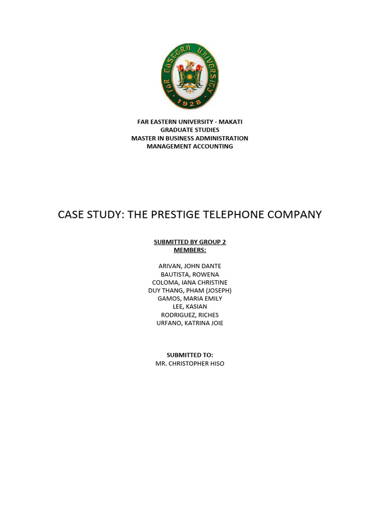 Prestige Telecom Case Study Analysis | PDF | Economies | Business Economics
