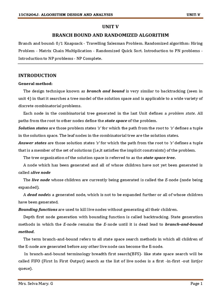 Unit V Notes | PDF | Time Complexity | Discrete Mathematics Unit V Notes | PDF | Time Complexity | Discrete Mathematics