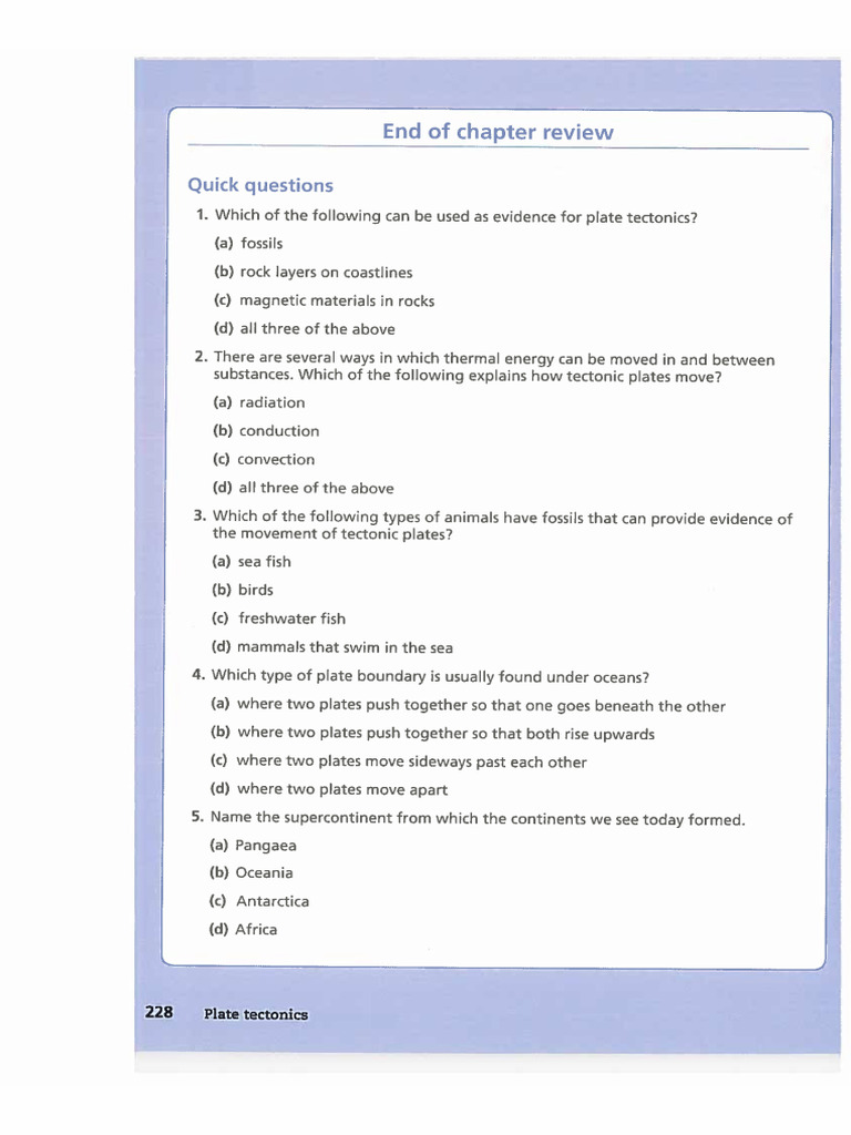 WS Y9 End of Chapter EARTH | PDF