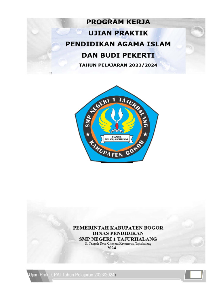Program Kerja Ujian Praktik PAI | PDF