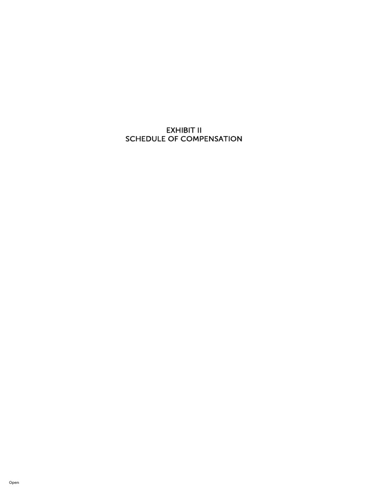 Exhibit II - Schedule of Compensation | PDF | Prices | Taxes