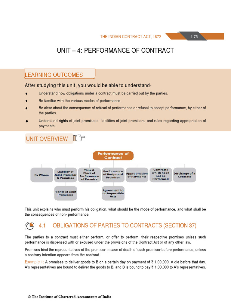 Performance of Contracts Guide | PDF | Legal Liability | Debt