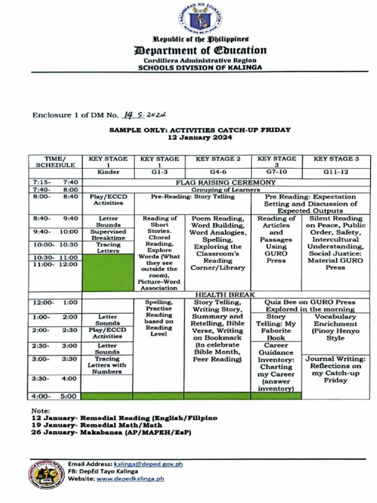 Program of Activities | PDF