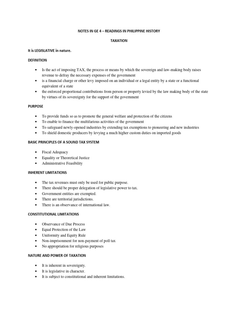 GE4 History | PDF | Taxes | Constitution