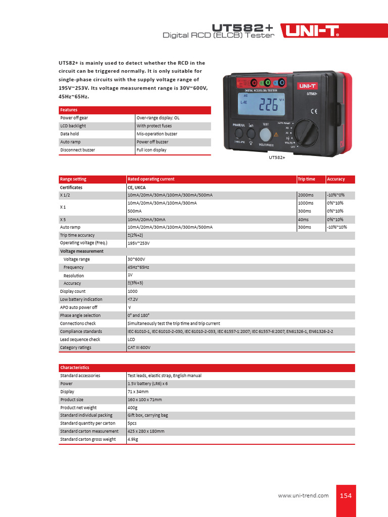 UT582 | PDF | Electrical Engineering | Electrical Equipment