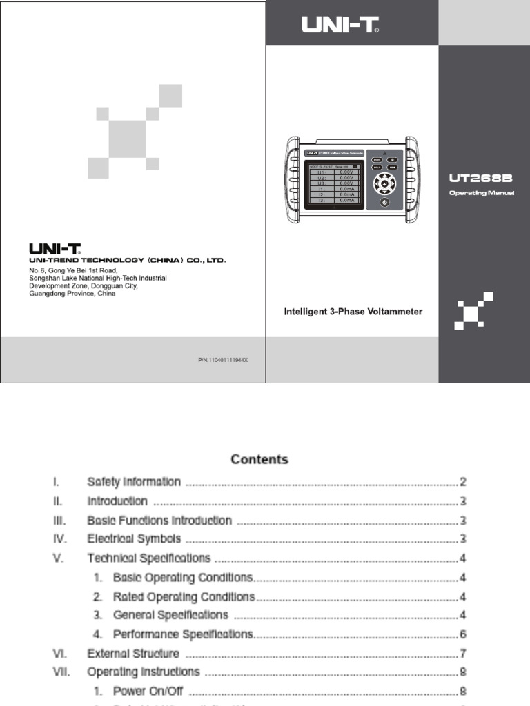 UT268B English Manual REV.0 (RoHS) | Download Free PDF | Ac Power | Phase (Waves)