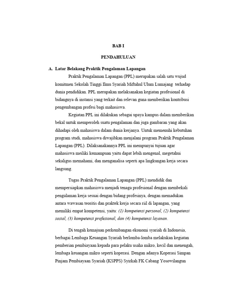 Contoh Laporan PPL | PDF